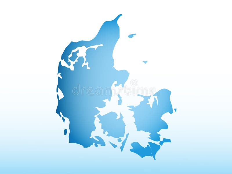 Blue Denmark Map Ice with Dark and Light Effect Vector on Light ...