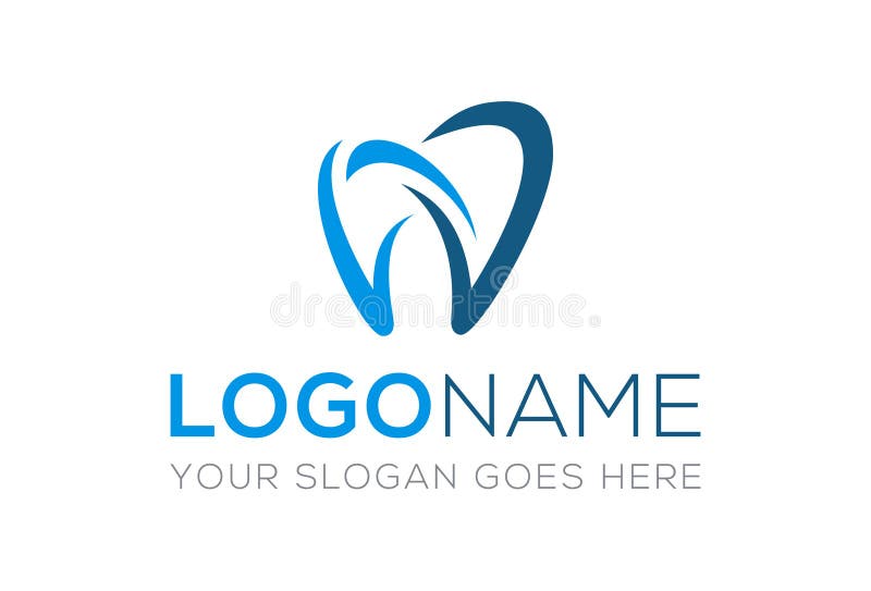 Blue Dental Clinic Tooth Logo Abstract Design Stock Vector ...