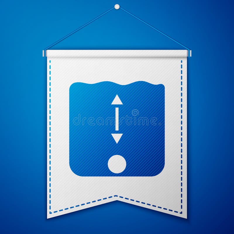 Blue Depth Measurement Icon Isolated on Blue Background. Water Depth ...