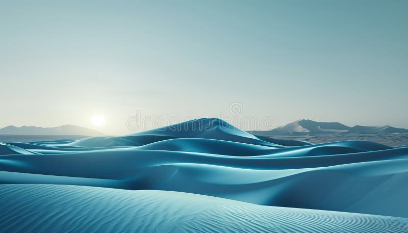 Blue desert. AI generated. stock illustration. Illustration of sand ...