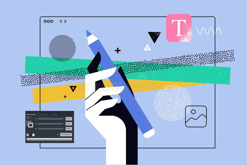 Vector Illustration of Creative Design, Graphic Design App and Tool ...