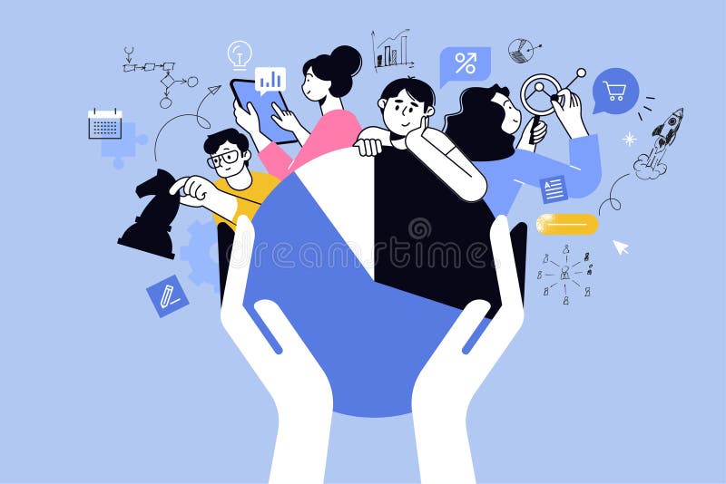 Vector Illustration of Business Plan, Project Development from Idea To ...