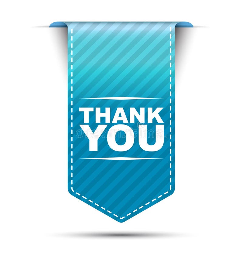 Blue Design Banner Thank You Stock Illustration - Illustration of note ...