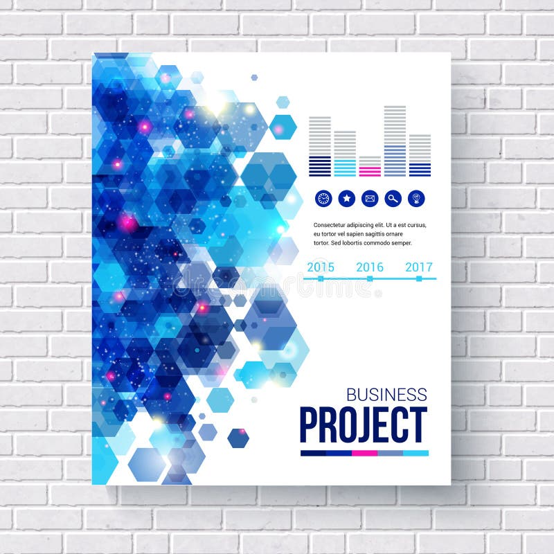 Blue Design Business Report with Charts Stock Vector - Illustration of ...