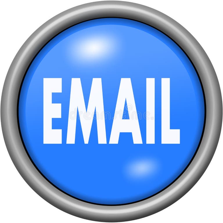 Blue Design Email in Round 3D Button Stock Illustration - Illustration ...