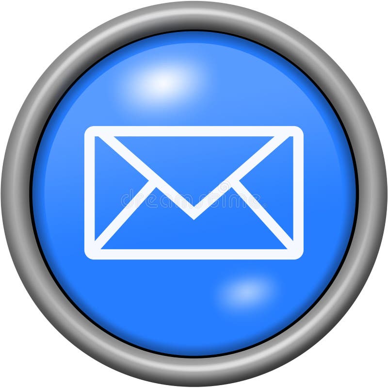 Blue Design Email in Round 3D Button Stock Illustration - Illustration ...