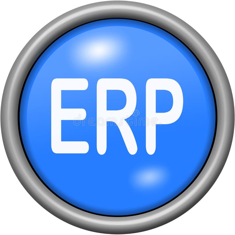 Blue Design Erp in Round 3D Button Stock Illustration - Illustration of ...
