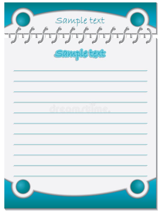 Blue design notebook stock vector. Illustration of letter - 8974734