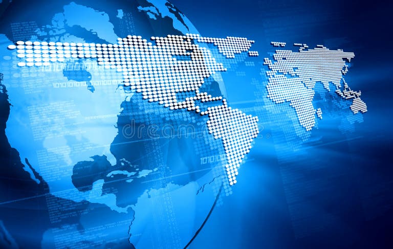 Blue Design with the World Map Stock Illustration - Illustration of ...