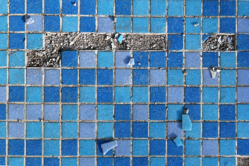 Blue Destroyed Mosaic Background Stock Photo - Image of grunge ...