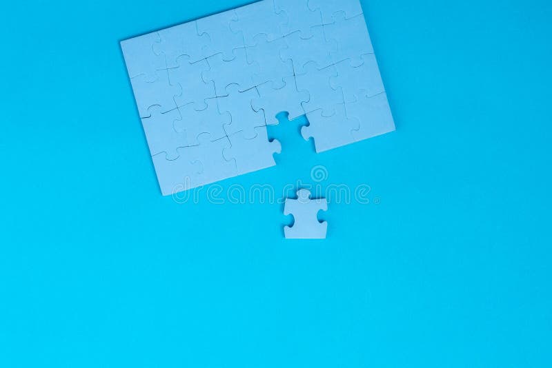 Blue Details of Puzzle on Blue Background Stock Photo - Image of build ...