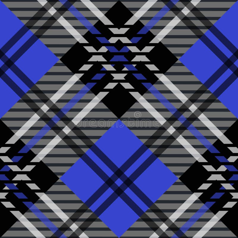 Blue Diagonal Abstract Plaid Seamless Pattern. Vector Illustration Stock Illustration ...