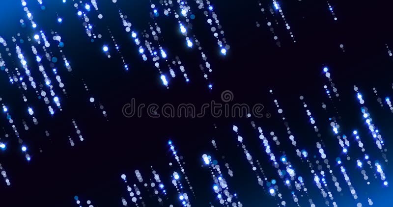 Blue Diagonal Rain of Shining Particles. Blue Glitter Moves Diagonally ...