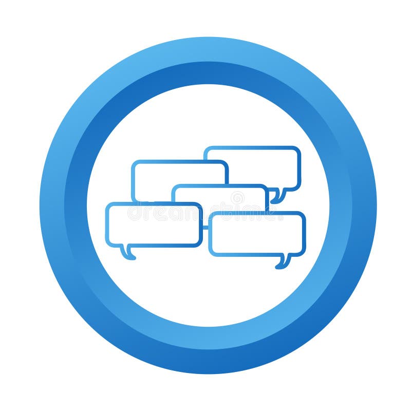 Blue dialog icon stock illustration. Illustration of discussion - 31889688
