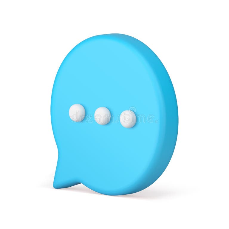 Blue Dialogue Chat Box Speech Bubble Web Message Isometric 3d Icon ...