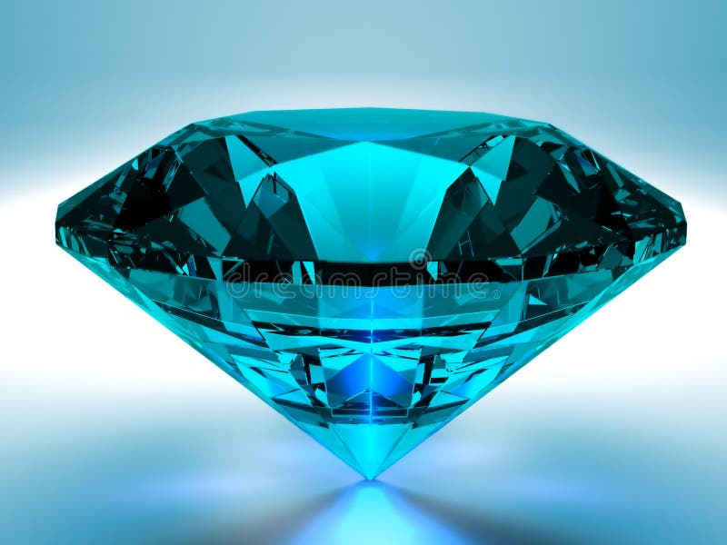 Diamond Jewel Isolated. Beautiful Shape Emerald Image with Reflective ...