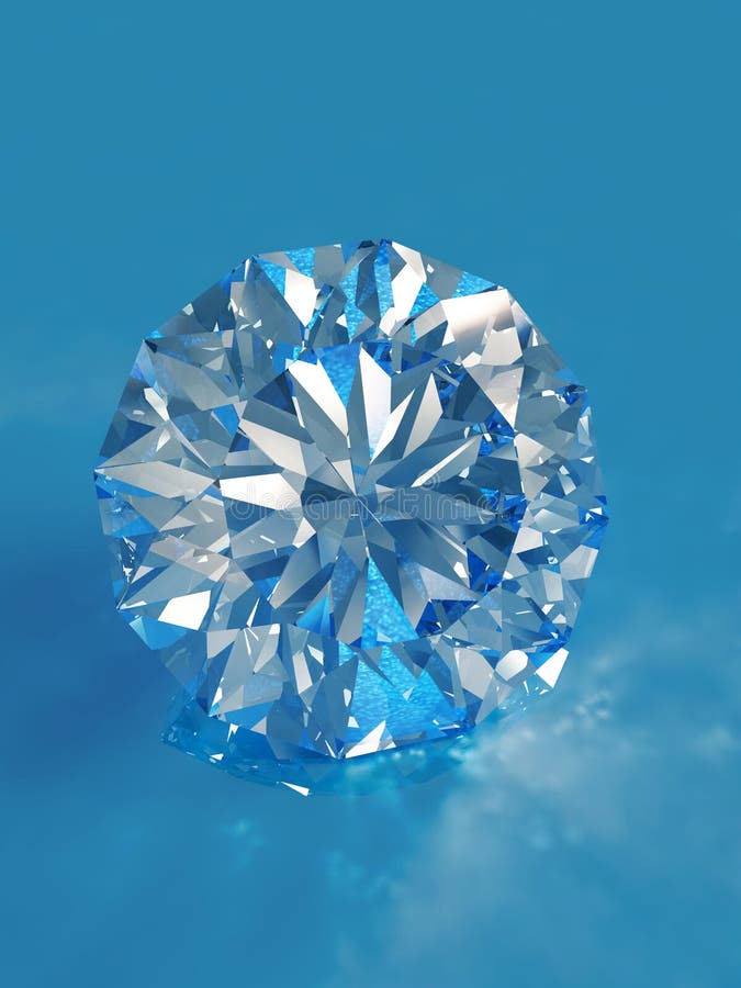 Closeup Blue Diamond in Blue Light. Stock Photo - Image of background ...