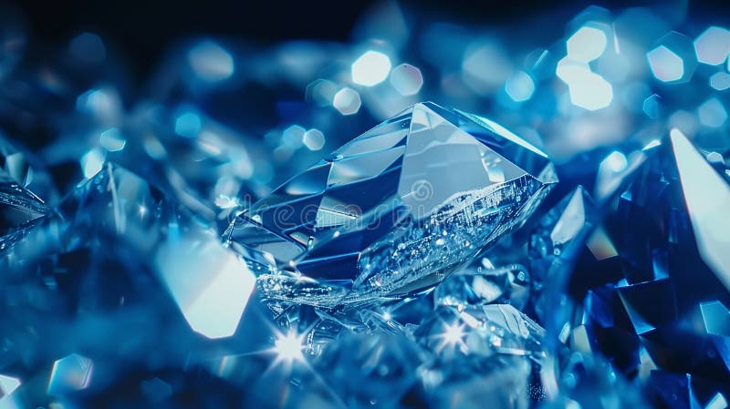 A Blue Diamond is on a Blue Background Stock Illustration ...