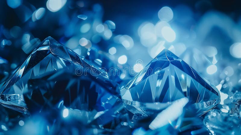 A Blue Diamond is on a Blue Background Stock Illustration ...