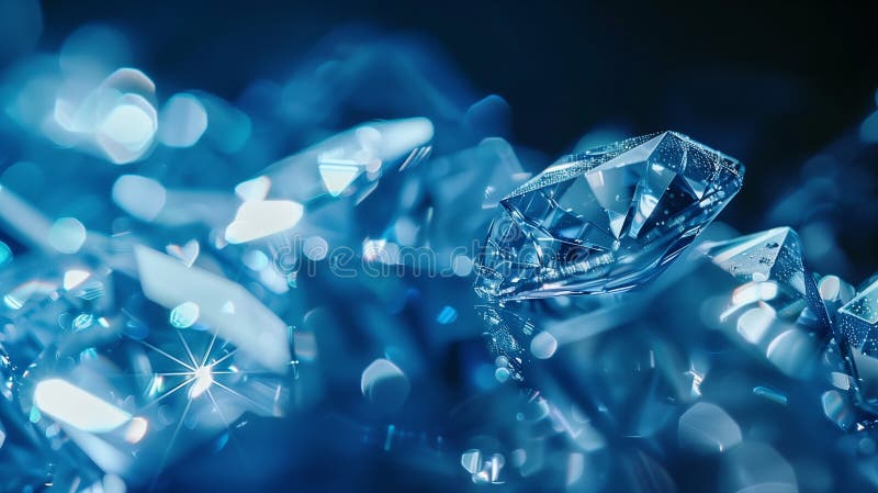 A Blue Diamond is on a Blue Background Stock Illustration ...