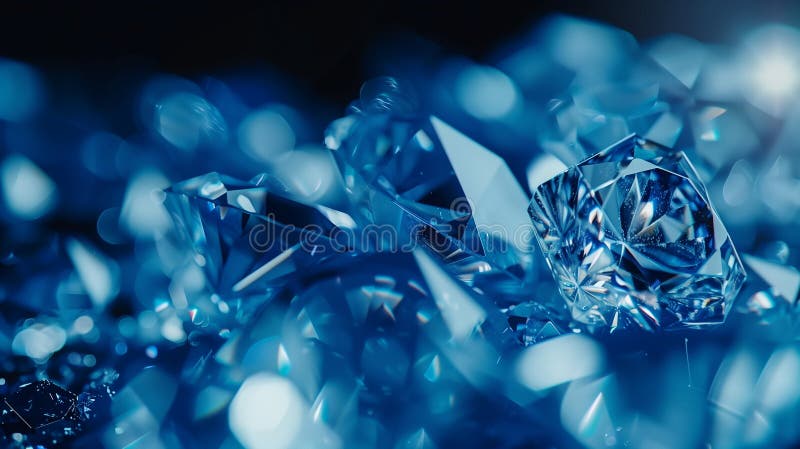 A Blue Diamond is on a Blue Background Stock Illustration ...