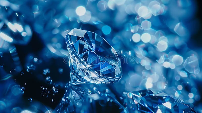 A Blue Diamond is on a Blue Background Stock Illustration ...