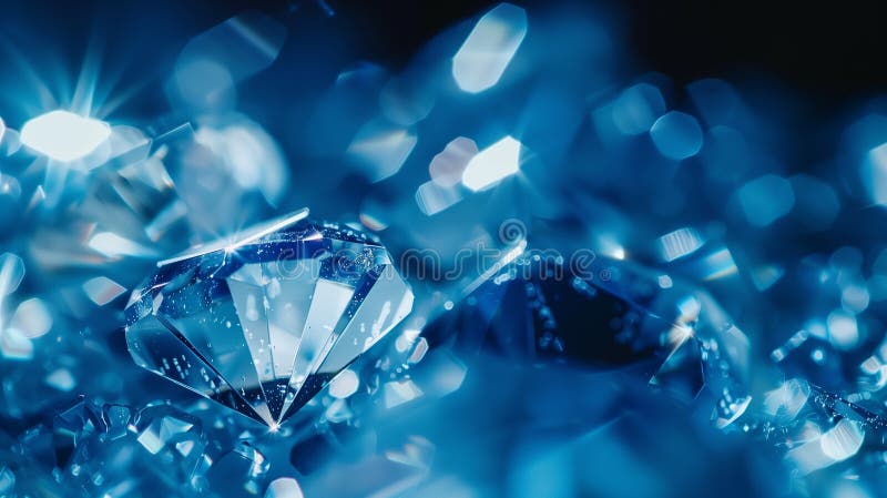 A Blue Diamond is on a Blue Background Stock Illustration ...