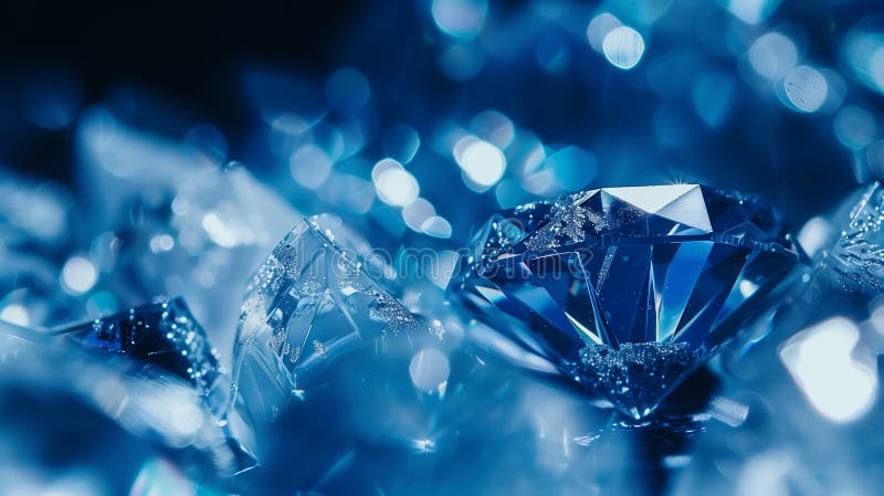 A Blue Diamond is on a Blue Background Stock Illustration ...