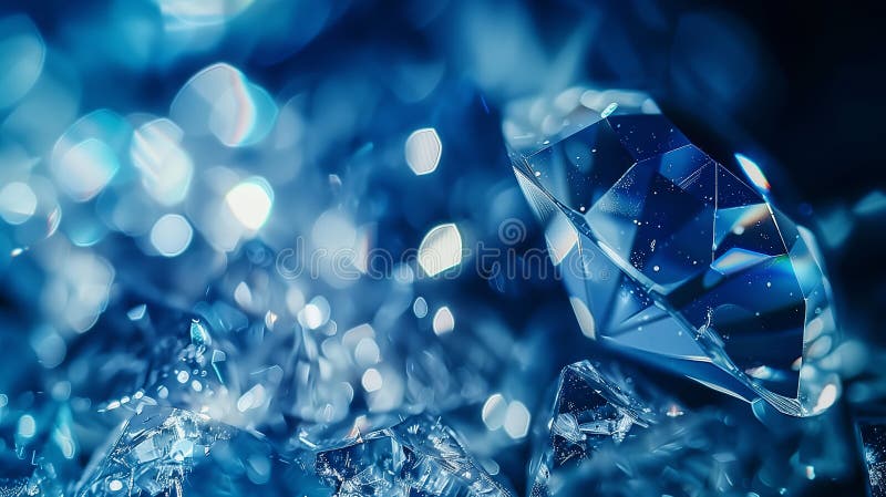 A Blue Diamond is on a Blue Background Stock Illustration ...