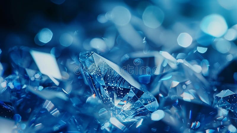 A Blue Diamond is on a Blue Background Stock Illustration ...