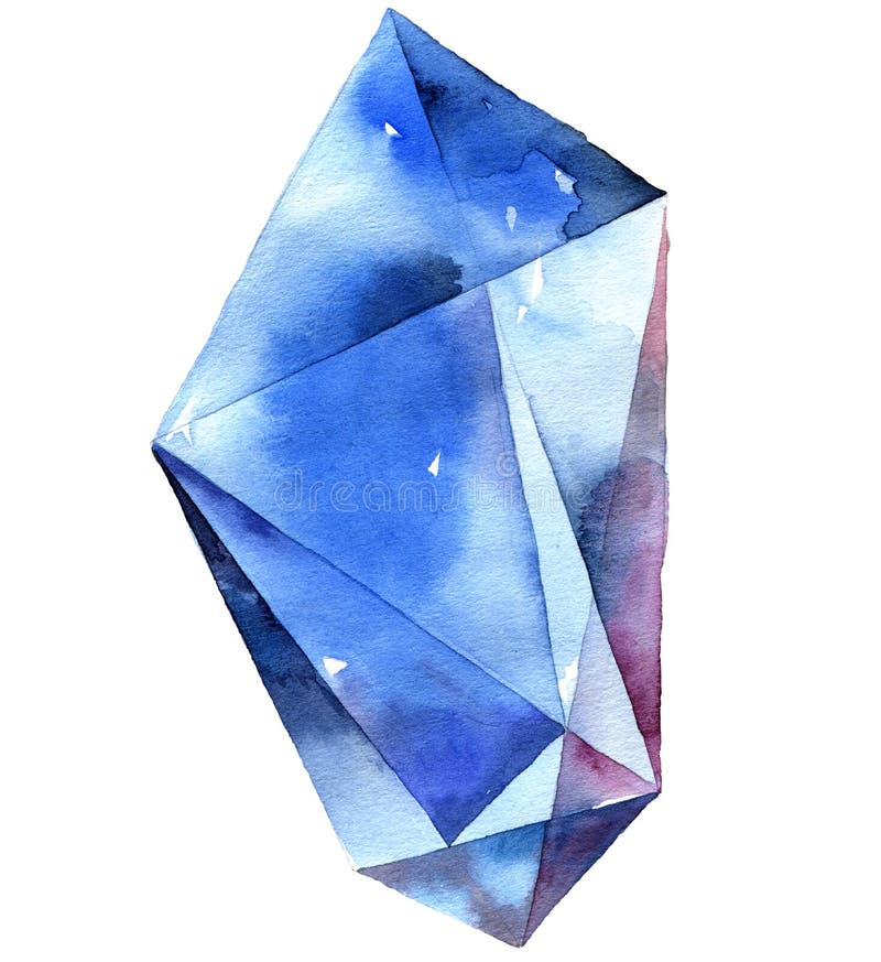 Blue diamond crystal stock illustration. Illustration of color - 107855128
