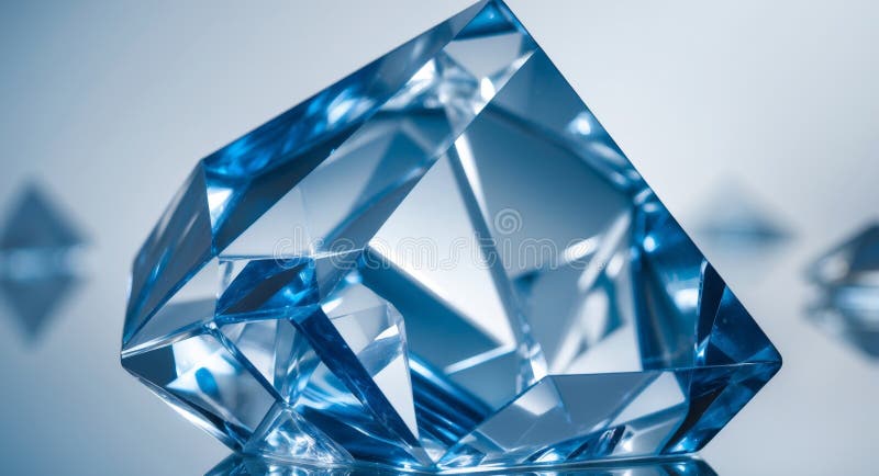 Blue Diamond Facets. Capturing Light and Reflection in Precious ...