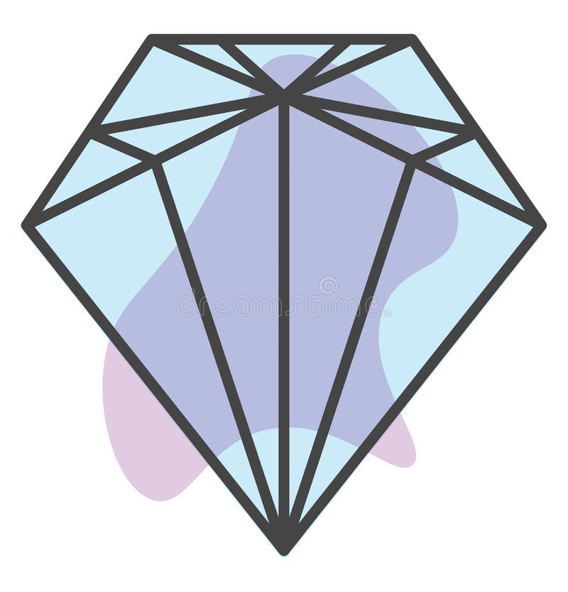 Crystal blue diamond, icon stock vector. Illustration of wedding ...