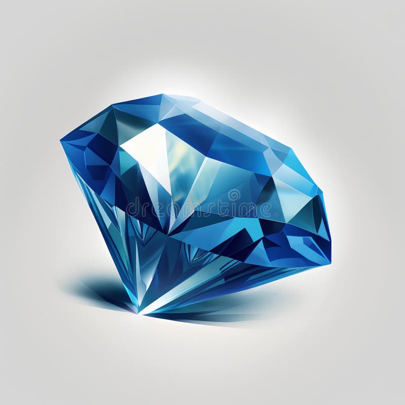 Blue Diamond Isolated on White Background. Vector Illustration for Your ...
