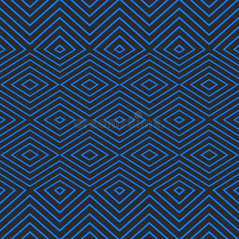 Blue Diamond Line Pattern on Black Stock Illustration - Illustration of ...