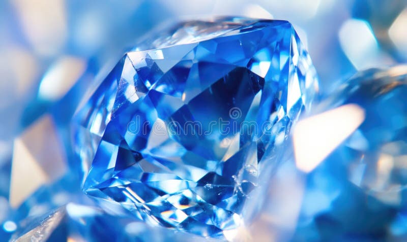 A Blue Diamond is the Main Focus of the Image Stock Illustration ...