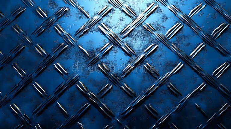 Blue Diamond Plate Metallic Texture with Industrial Design and Diamond ...
