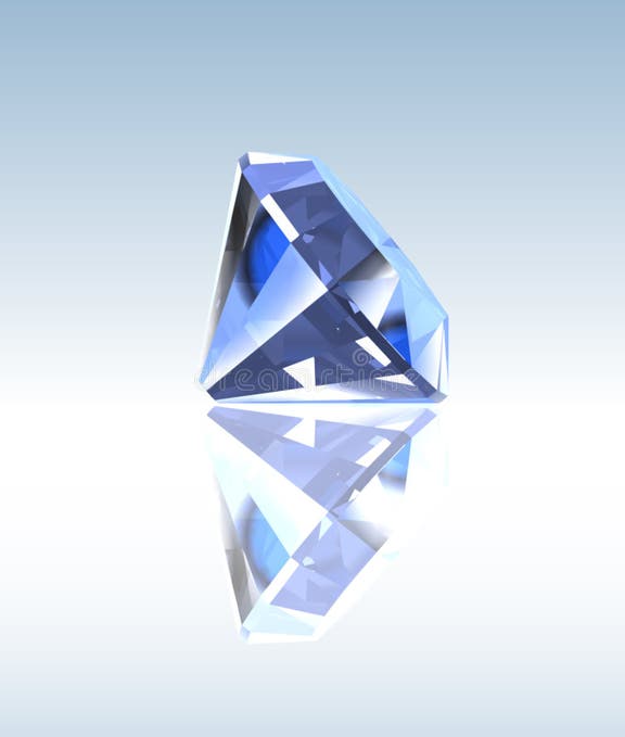 Blue Diamond with Reflection. Vector Stock Vector - Illustration of ...