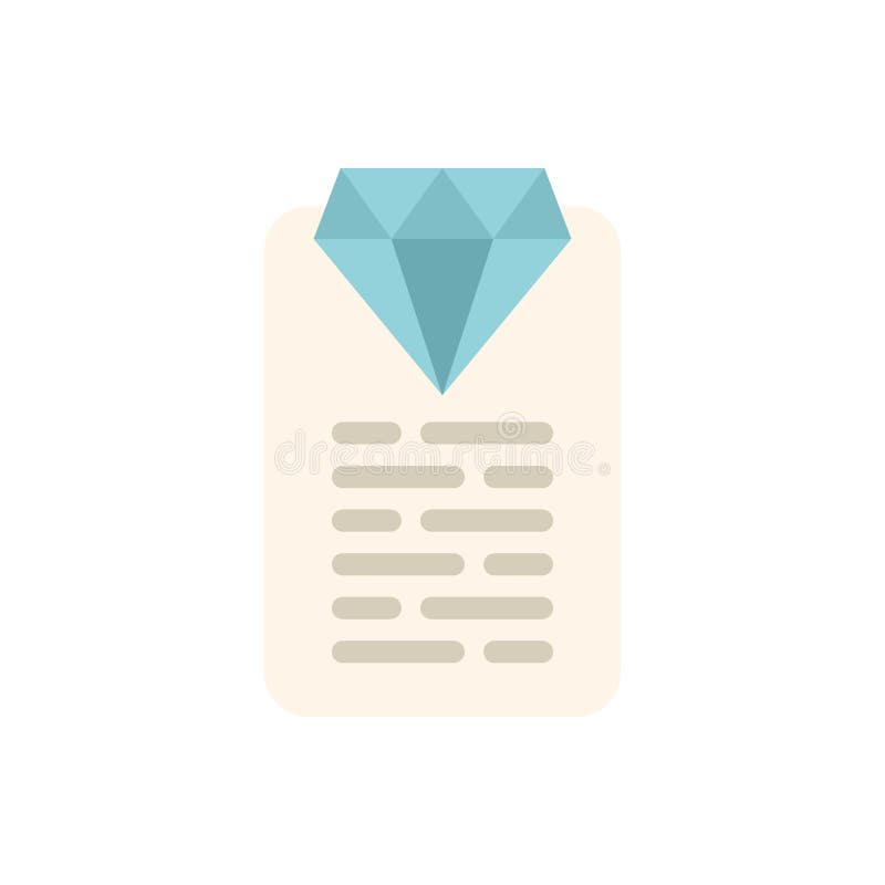 Blue Diamond Representing Valuable Document with Text Stock ...