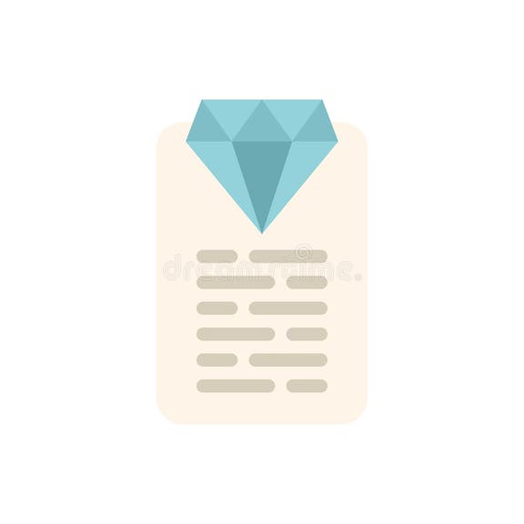 Blue Diamond Representing Valuable Document with Text Stock ...