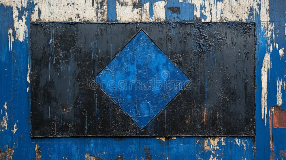 Blue Diamond Shape on Rustic Stock Illustration - Illustration of shape ...