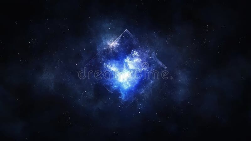 A Blue Diamond-shaped Nebula in Space. Stock Image - Image of black ...