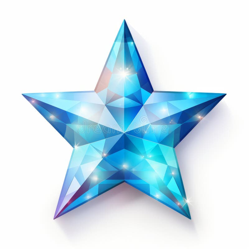 A Blue Diamond Shaped Star on a White Background Stock Illustration ...
