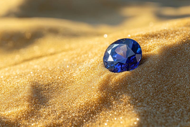 A Blue Diamond is Sitting on a Sandy Beach. the Diamond is Ai Stock ...