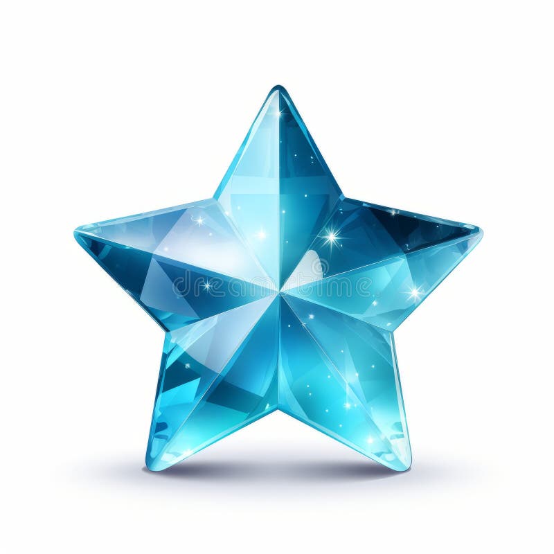A Blue Diamond Star on a White Background Stock Illustration ...