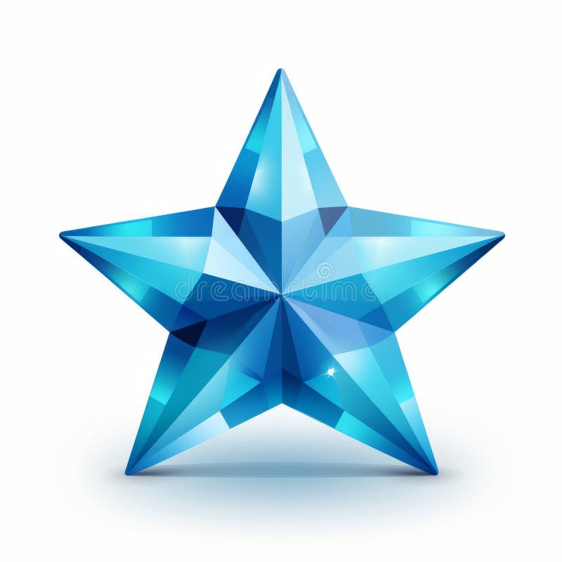 A Blue Diamond Star on a White Background Stock Illustration ...
