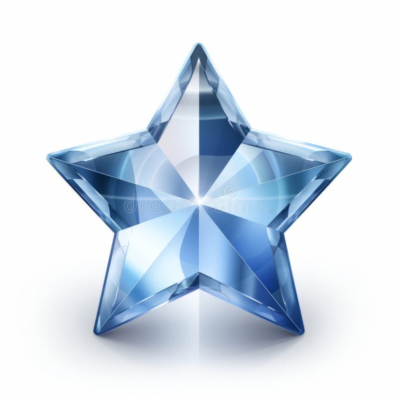 A Blue Diamond Star on a White Background Stock Illustration ...