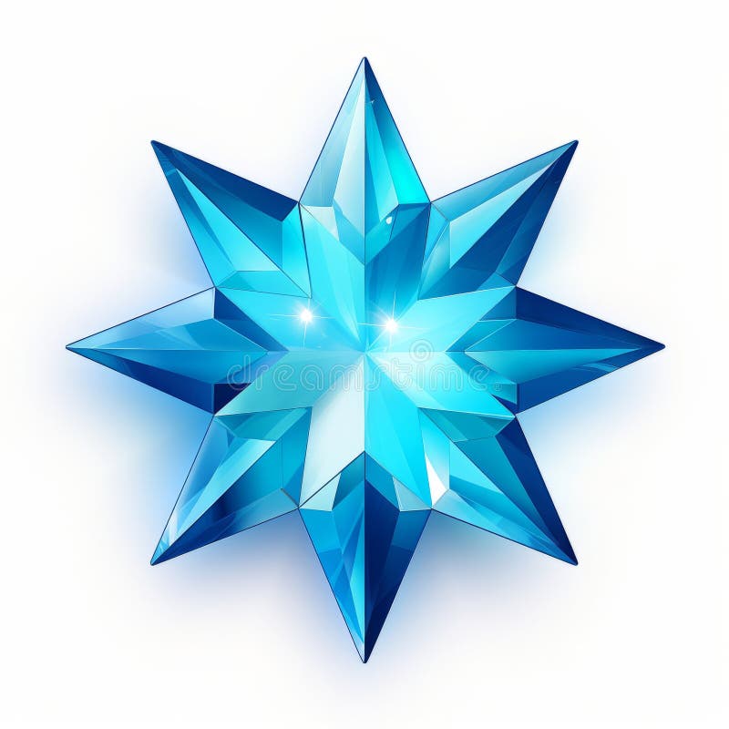 A Blue Diamond Star on a White Background Stock Illustration ...