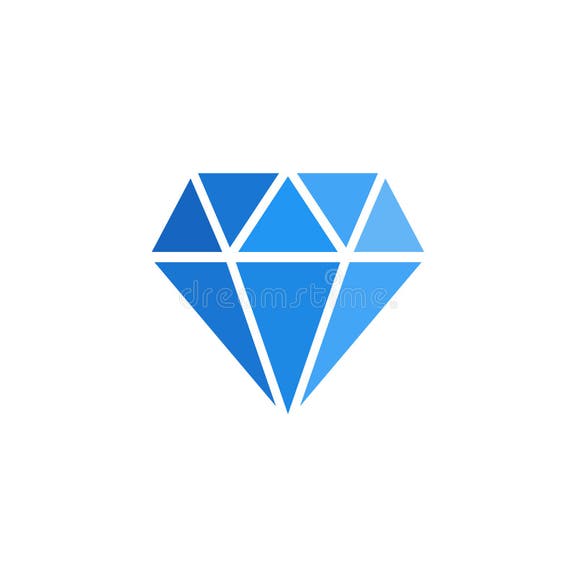 Blue Diamond of Triangles in Flat Style Stock Illustration ...