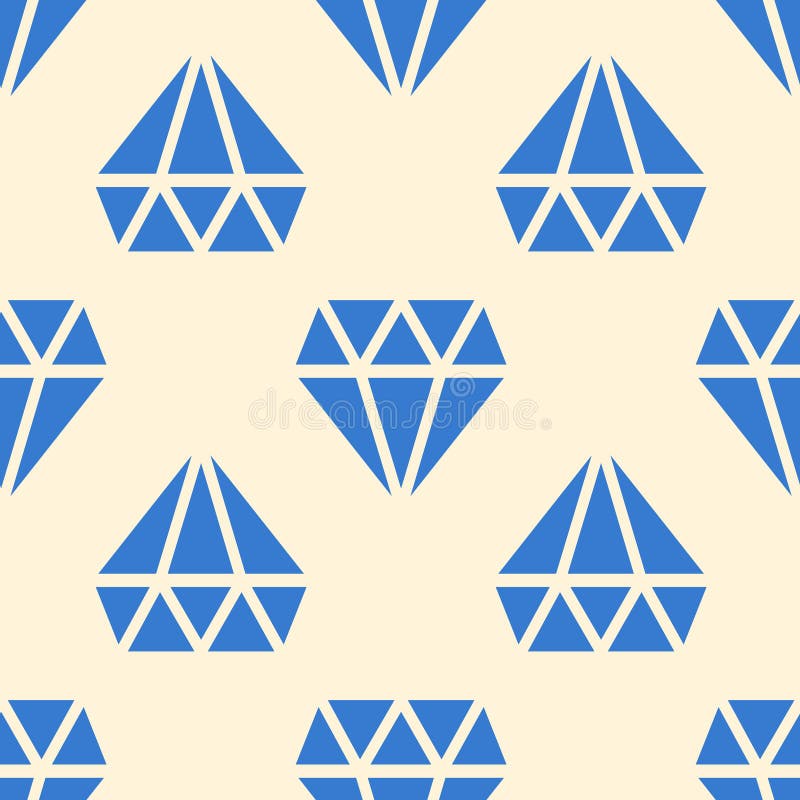 Blue Diamonds Vector Seamless Background Stock Vector - Illustration of ...